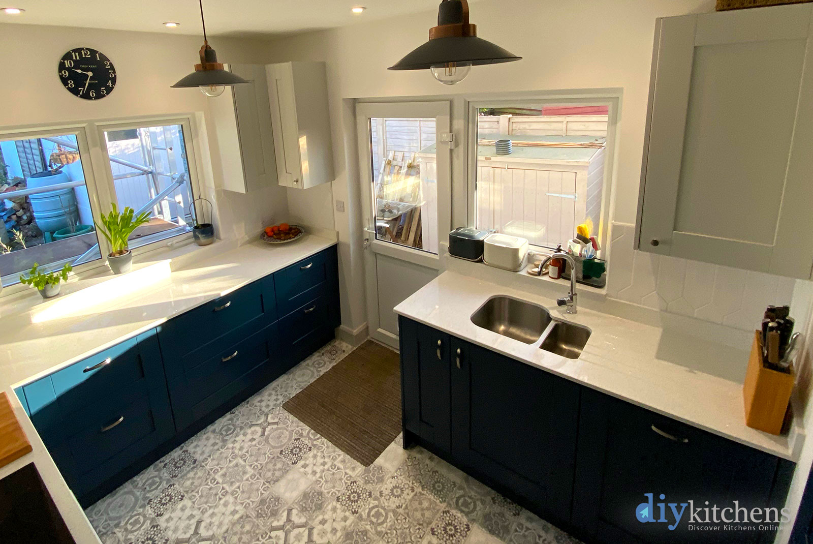 Shaker Blue Real Kitchens