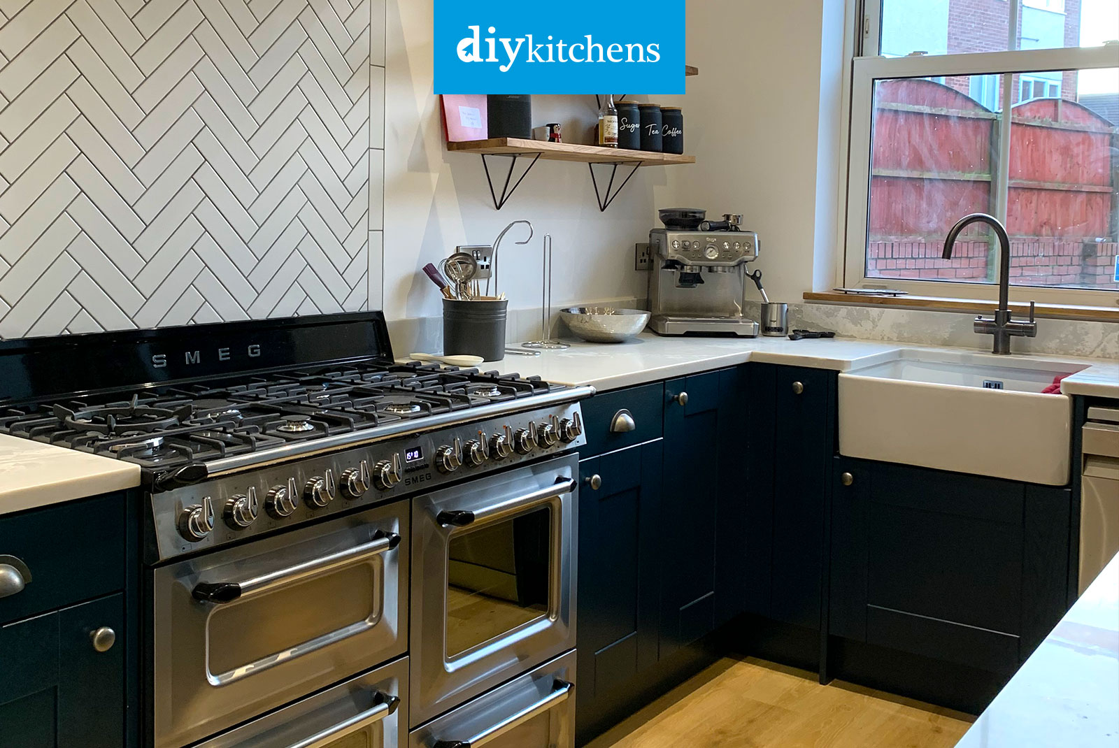 Shaker Blue Real Kitchens