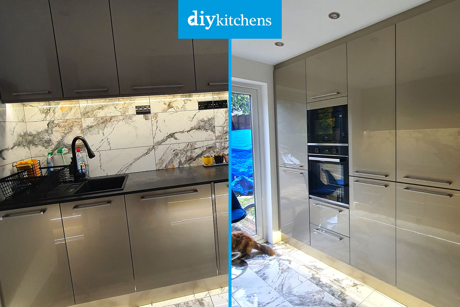 High Gloss Champagne Gloss Real Kitchens