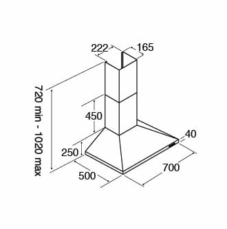 70cm chimney extractor hood - DIY Kitchens
