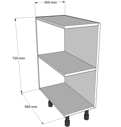 300mm Base End Shelf