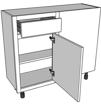 Helmsley Alabaster - 950mm Drawerline Corner Base Unit - 460mm Deep ...