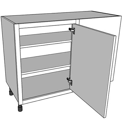 Helmsley Oak - 1100mm Highline Corner Base Unit - 460mm Deep - DIY Kitchens