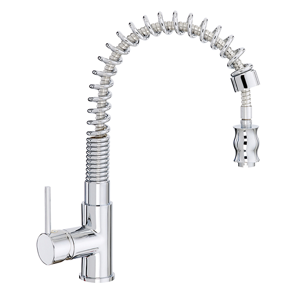 CDA - TM1CH - Contemporary single lever tap with pull-out spray, chrome ...